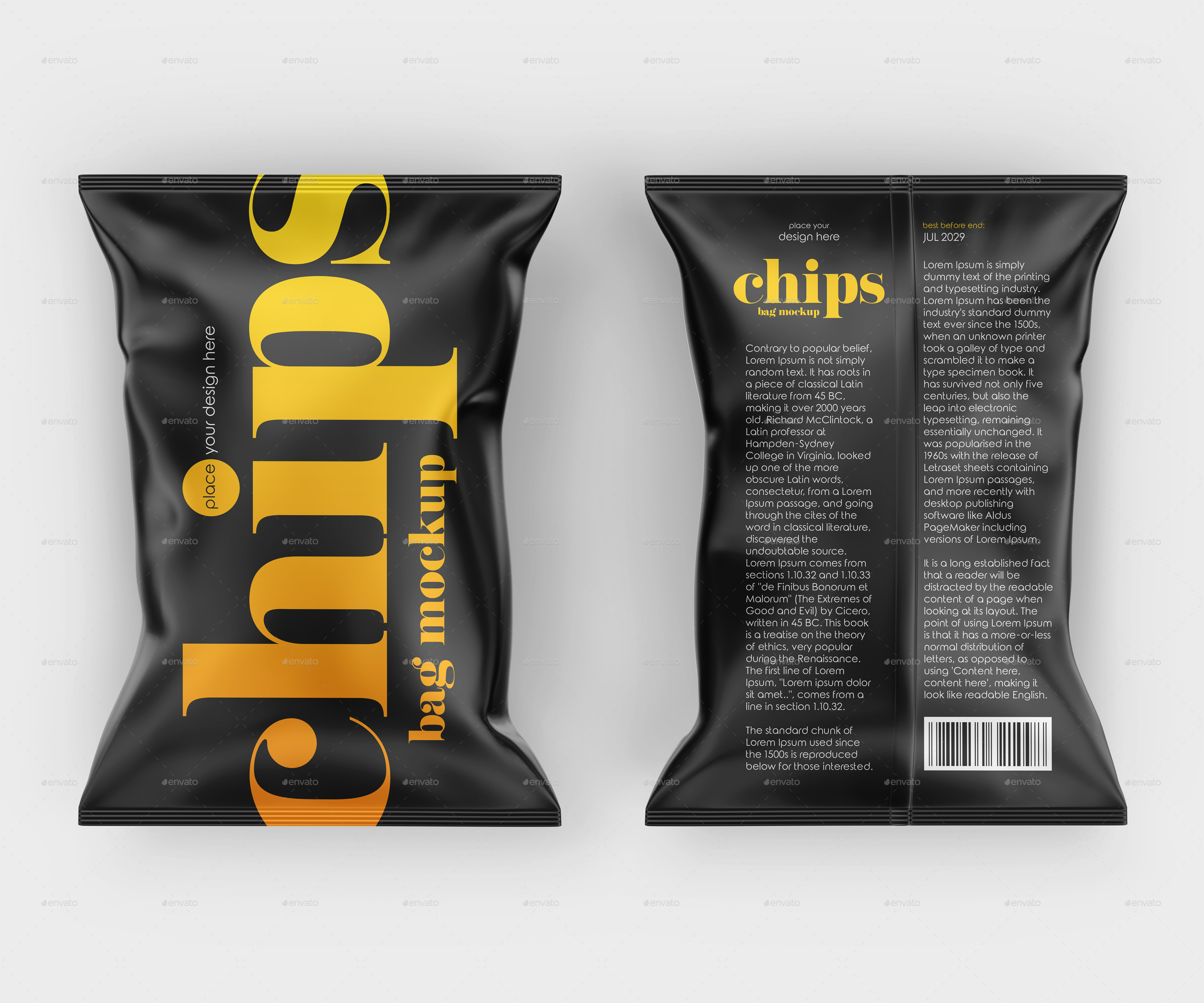 Chips Bag Mockup Set, Graphics | GraphicRiver