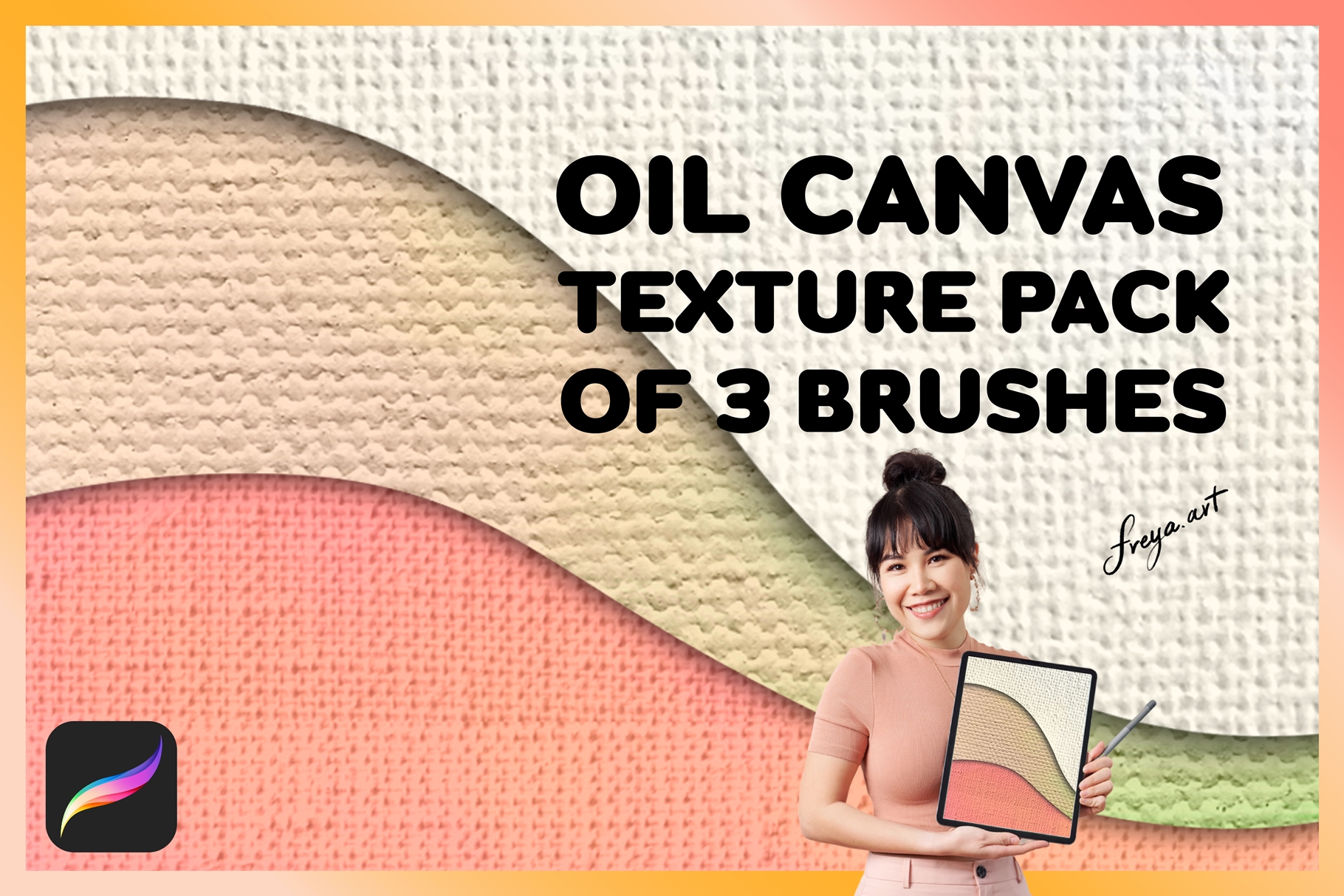 Canvas Texture Procreate Brushes | Oil Canvas Texture Pack of 3 Brushes ...