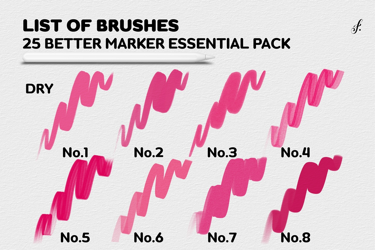 Procreate Marker Brushes | 25 Better Marker Essential Pack, Add-ons
