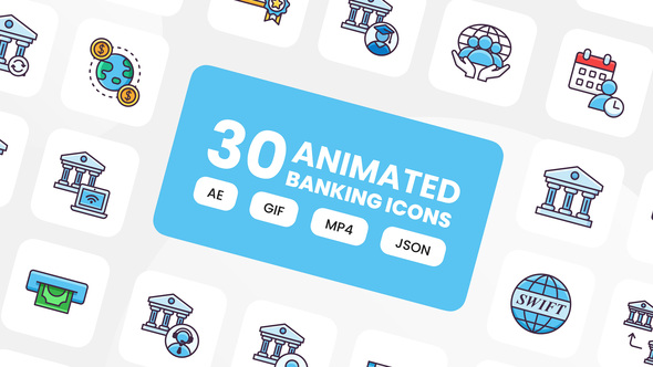 Animated Banking Icons, After Effects Project Files | VideoHive