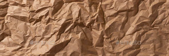 Crumpled craft paper texture background banner Stock Photo by Bykfa