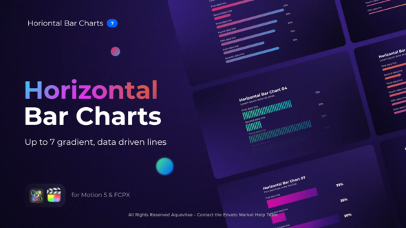 Gradient Horizontal Bar Charts for Motion & FCPX, Apple Motion Templates