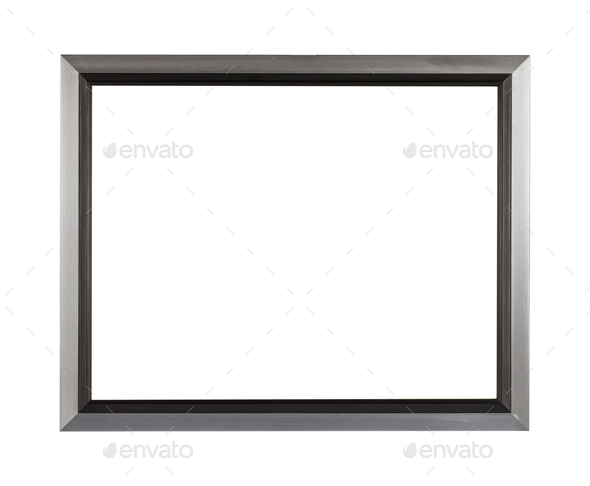 Square metal frame for painting or picture isolated on a white ...