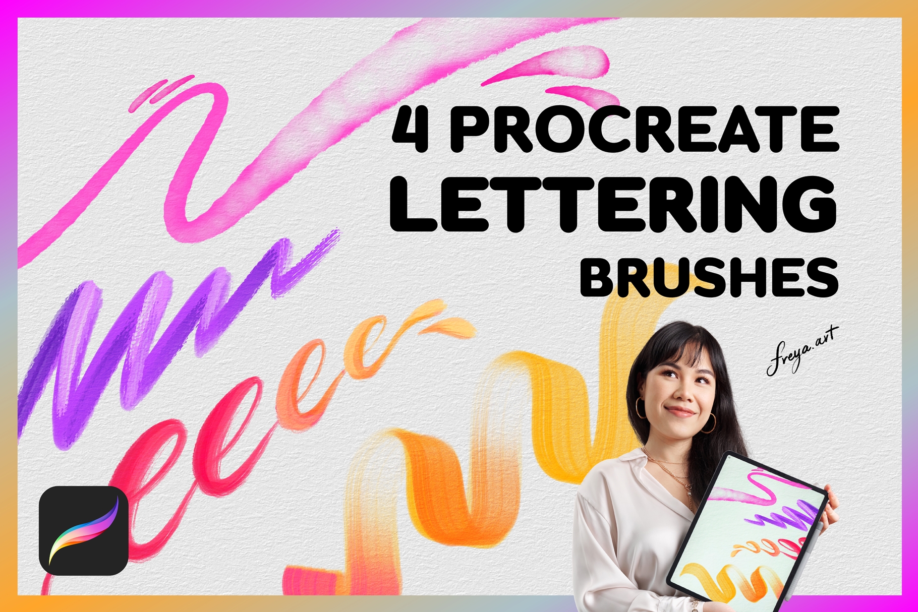 Procreate Script Brushes | 4 Procreate Lettering Brushes, Add-ons ...