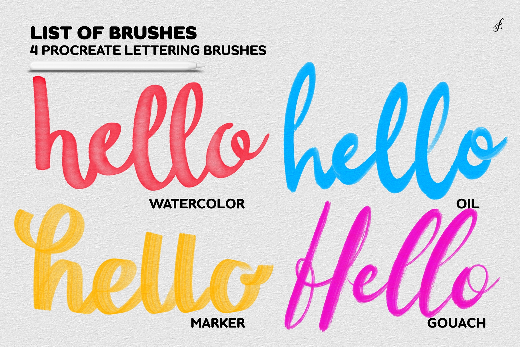 Procreate Script Brushes | 4 Procreate Lettering Brushes, Add-ons ...
