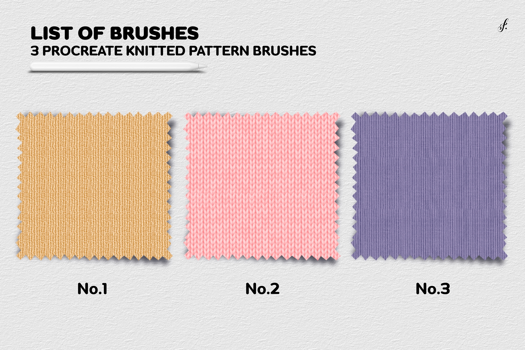 Procreate Knitted | 3 Procreate Pattern Brushes, Add-ons | GraphicRiver