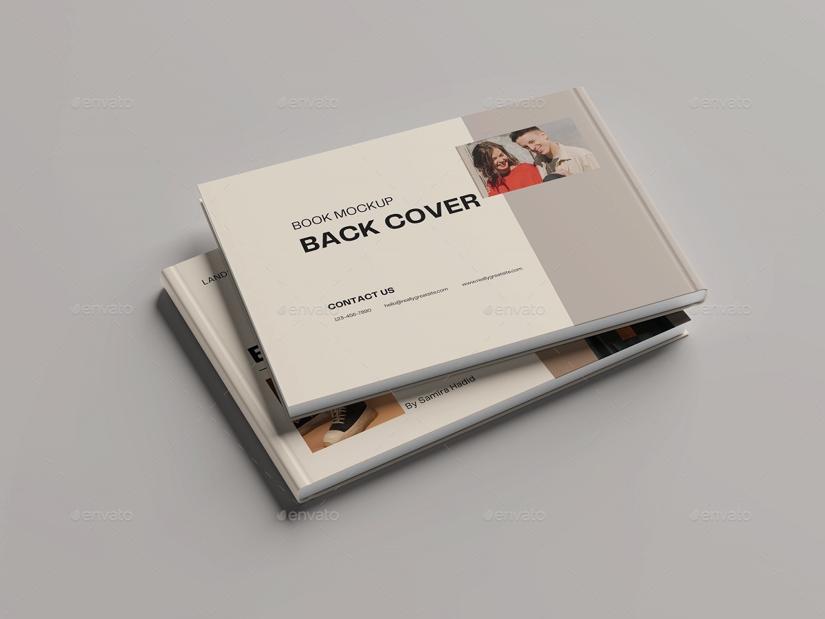 Landscape Book Mockup, Graphics | GraphicRiver