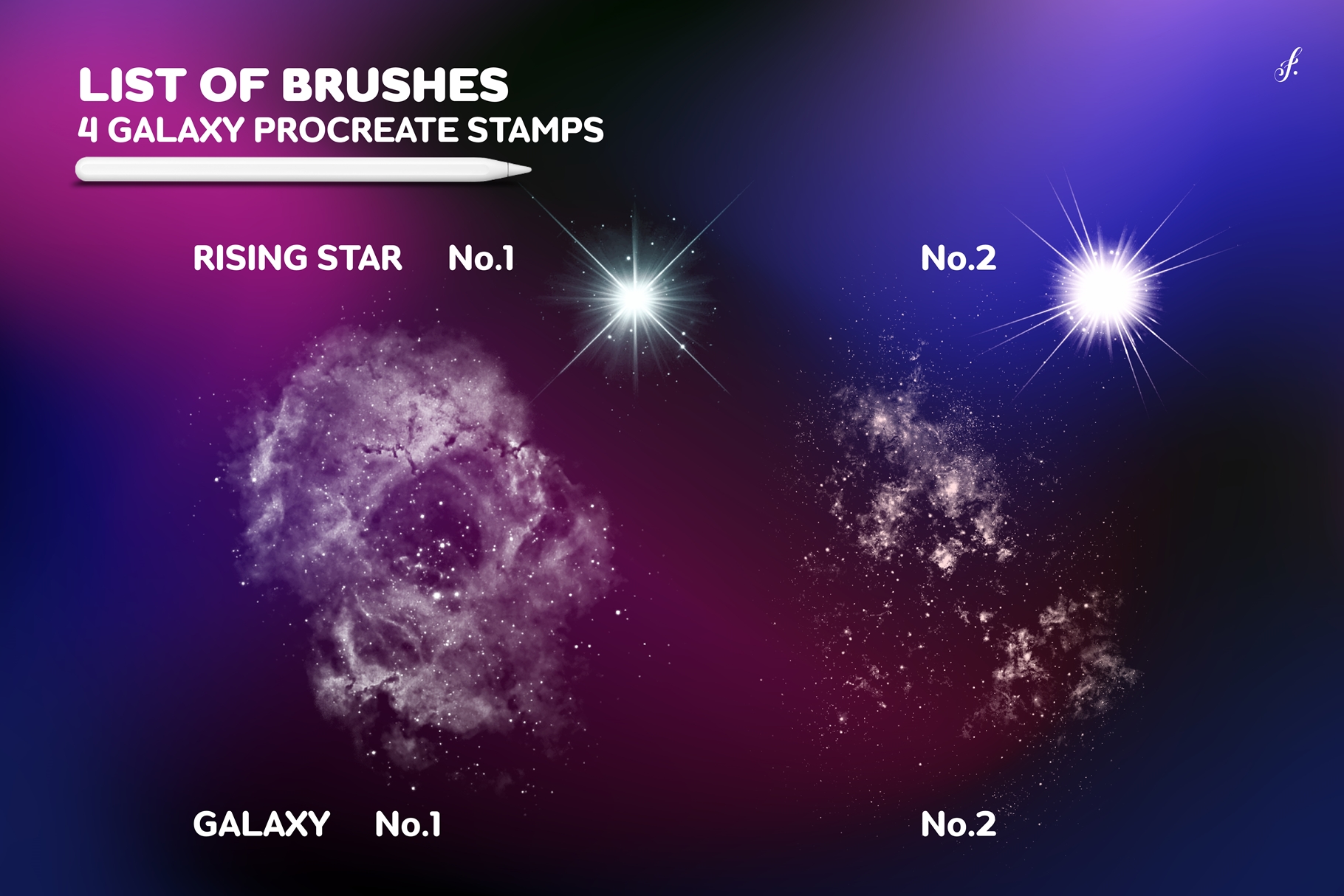 Galaxy Brushes Procreate | 4 Galaxy Procreate Stamps, Add-ons ...