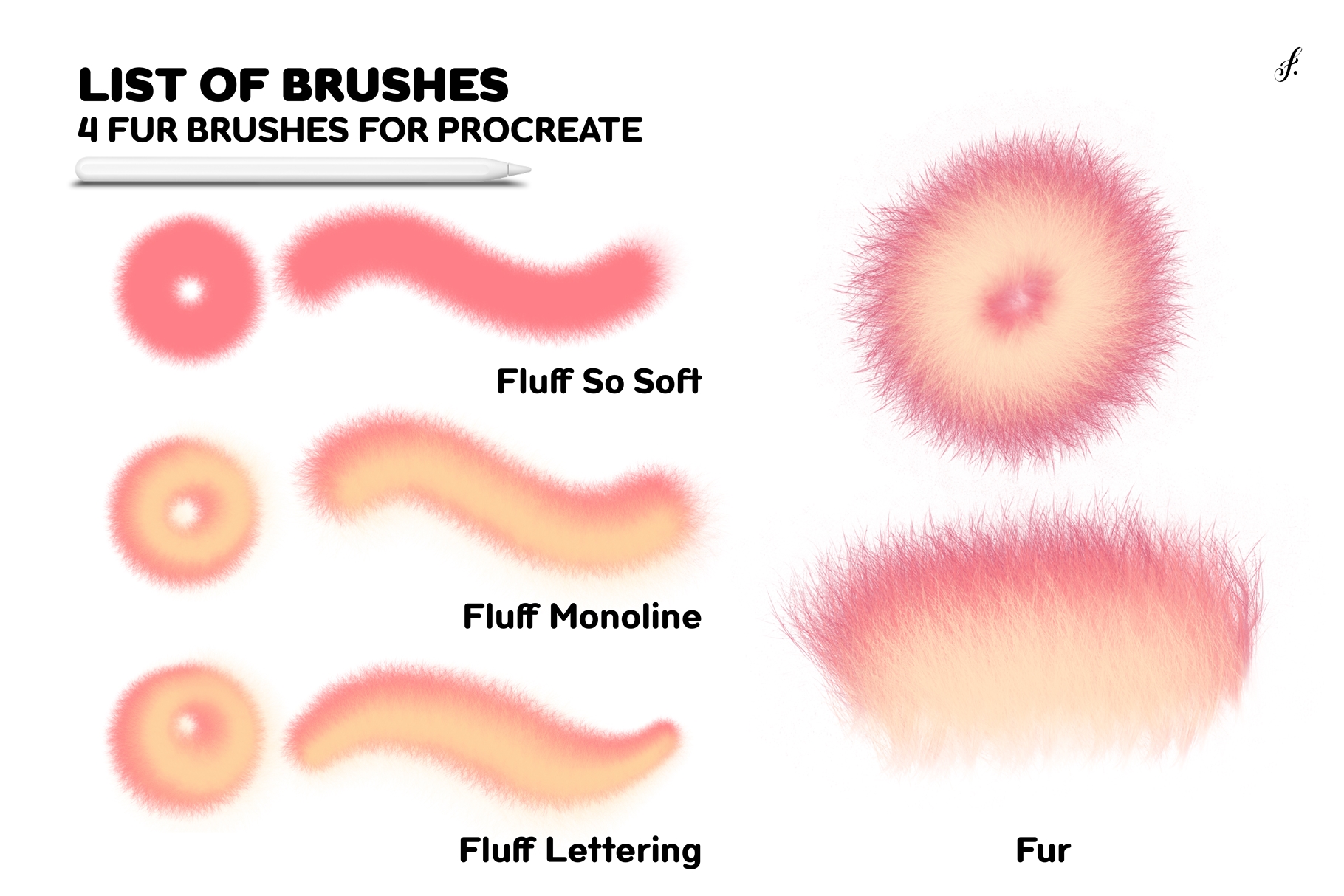 Procreate Fur Brush | 4 Fur Brushes for Procreate, Add-ons | GraphicRiver