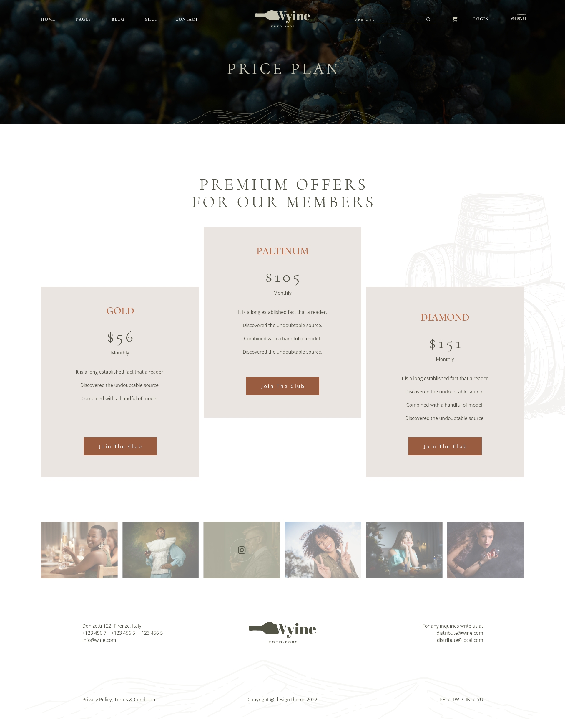 Wyine - Vineyard, Winery & Wine Shop Website Adobe XD Template by ...