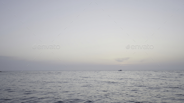 Beautiful long sea. Action. The undulating sea in the landscape against ...