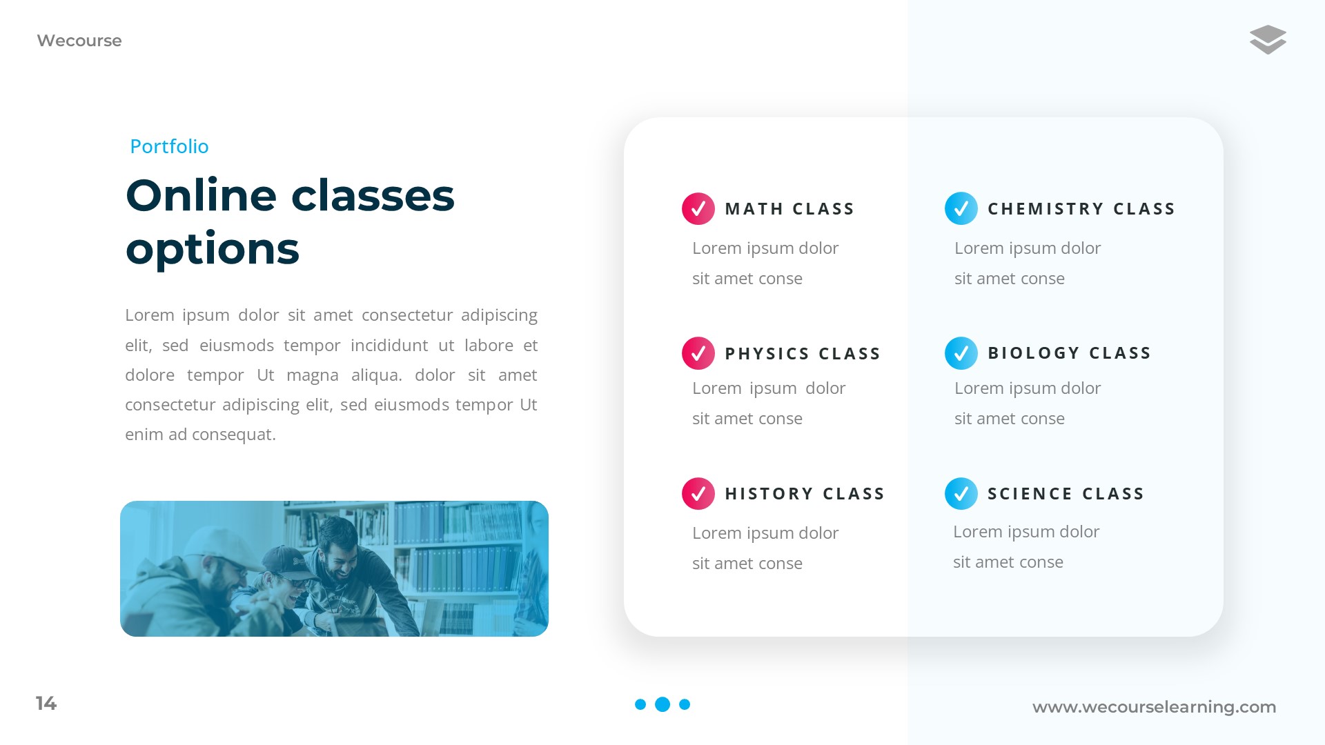 Wecourse - Online course PowerPoint template, Presentation Templates