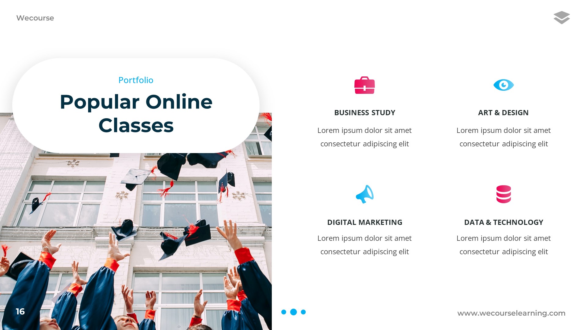 Wecourse - Online course PowerPoint template, Presentation Templates