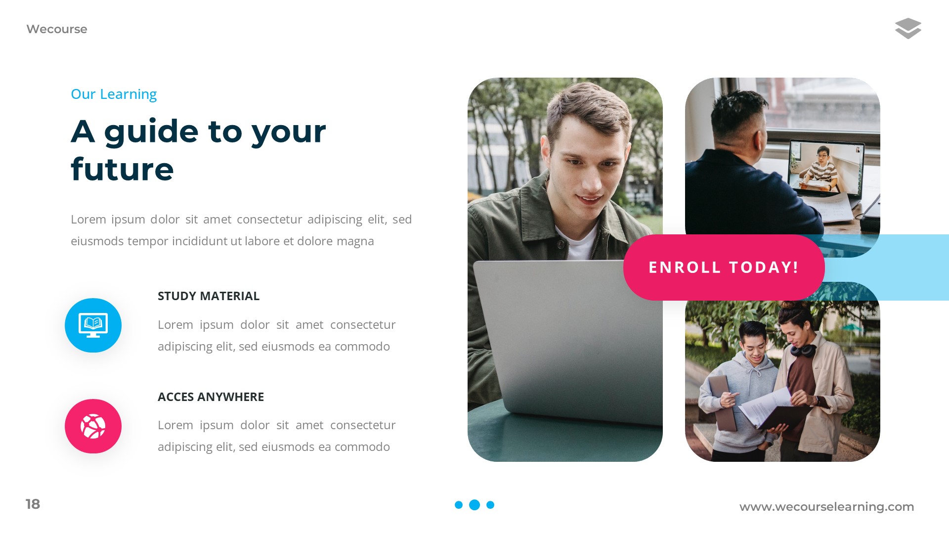 Wecourse - Online course PowerPoint template, Presentation Templates