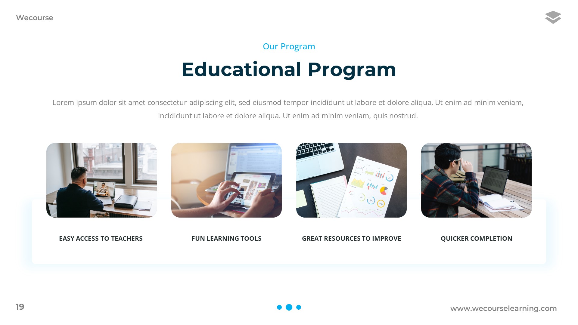 Wecourse - Online course PowerPoint template, Presentation Templates