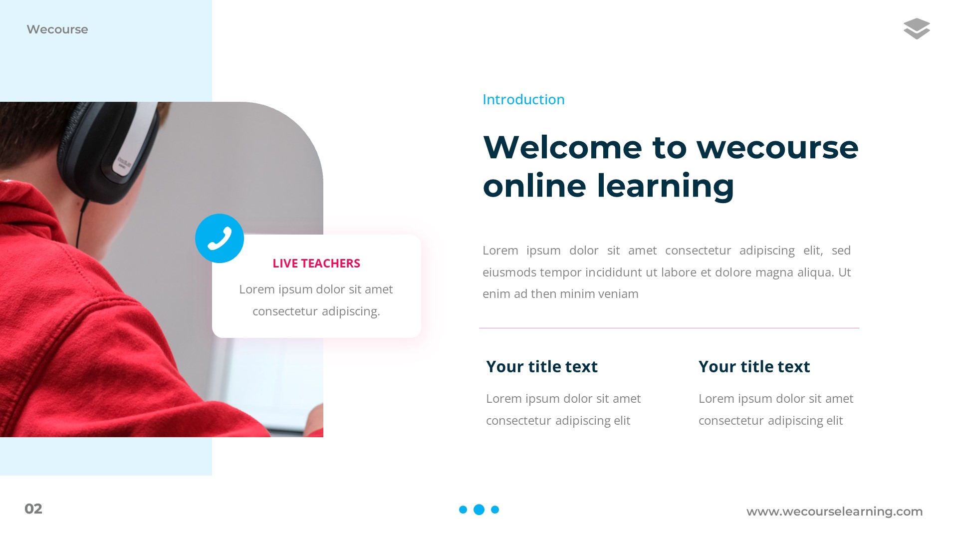 Wecourse - Online course PowerPoint template, Presentation Templates