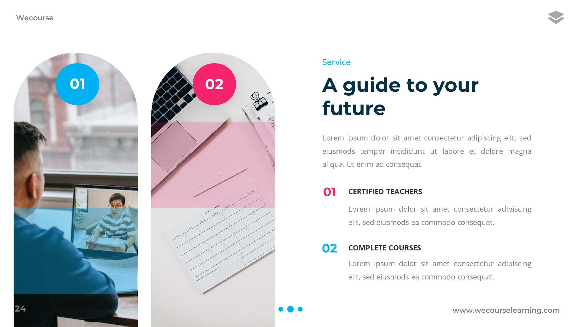 Wecourse - Online course PowerPoint template, Presentation Templates