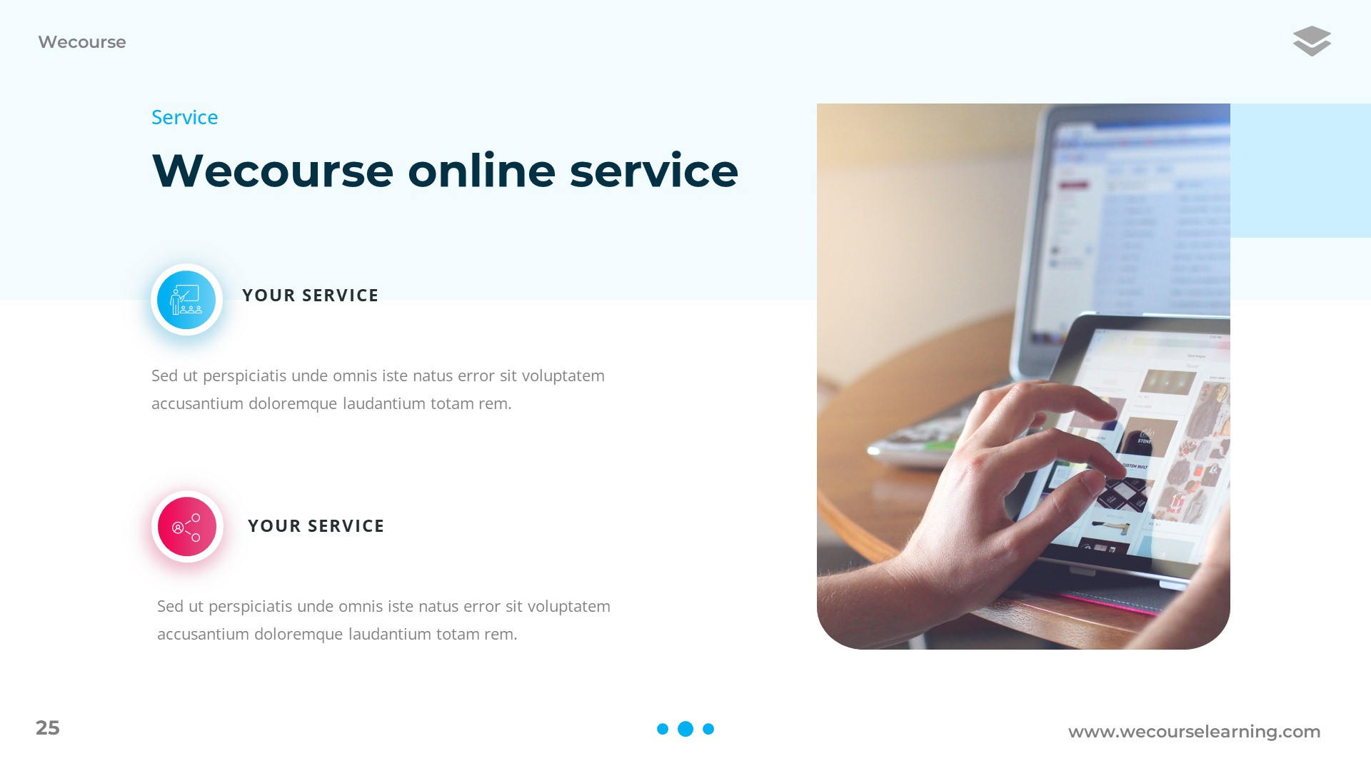 Wecourse - Online course PowerPoint template, Presentation Templates