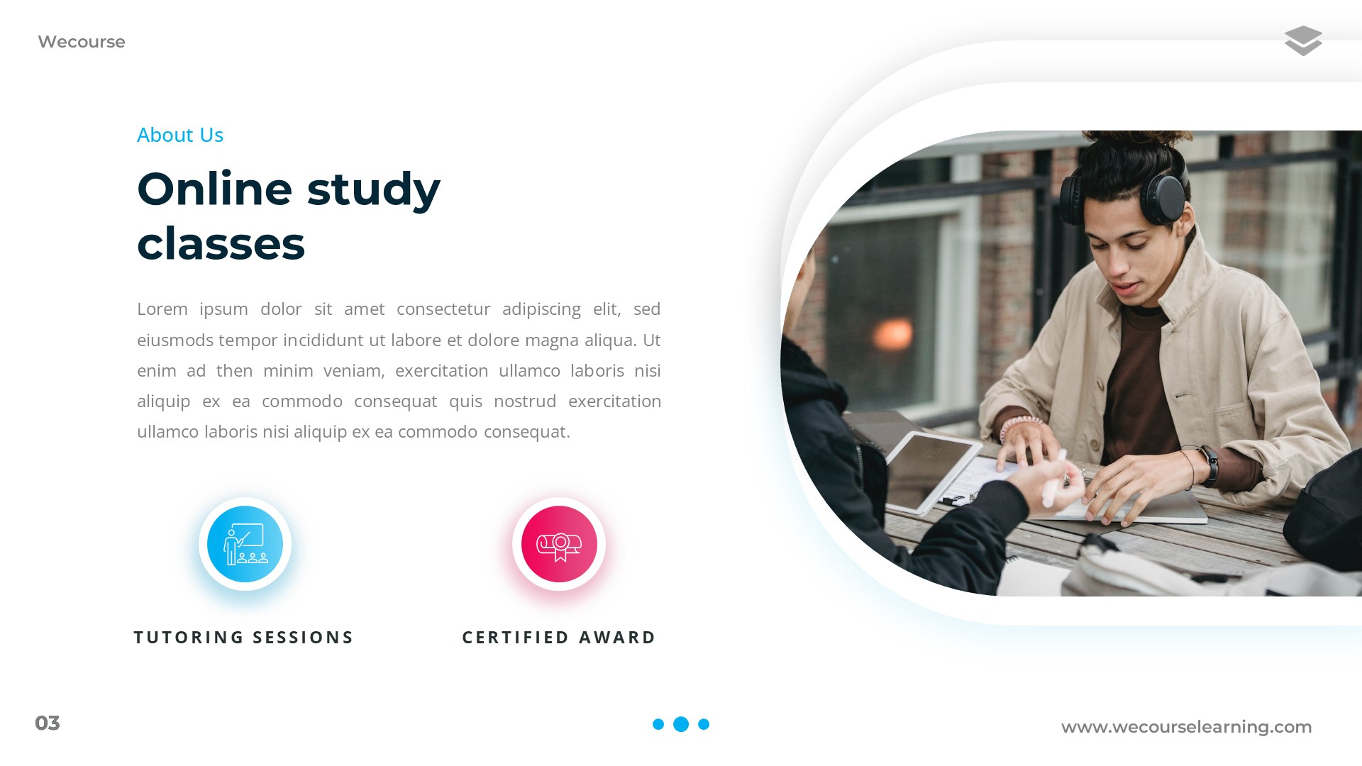Wecourse - Online course PowerPoint template, Presentation Templates
