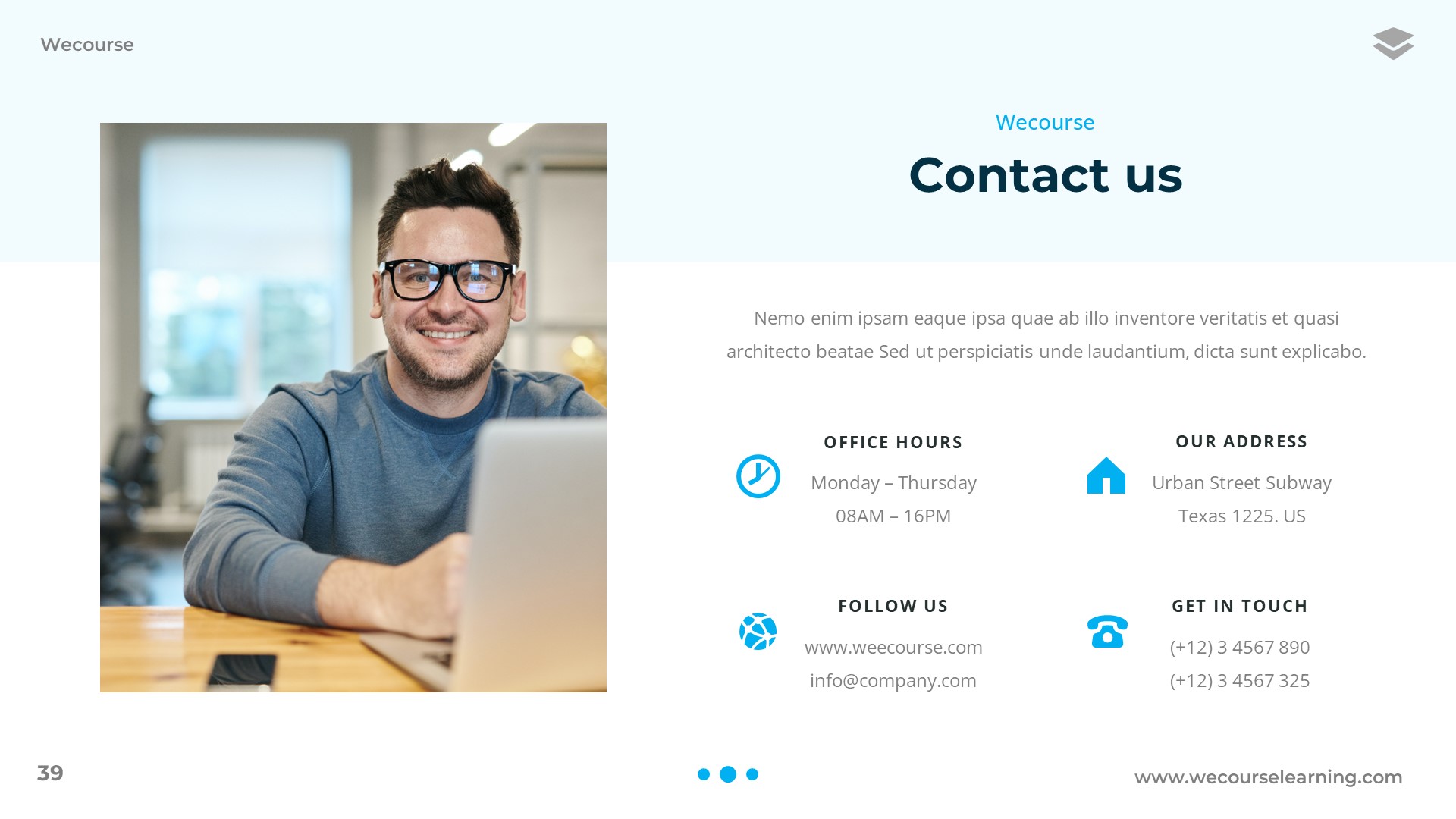 Wecourse - Online course PowerPoint template, Presentation Templates