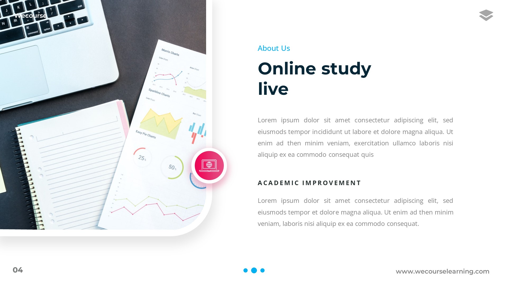 Wecourse - Online course PowerPoint template, Presentation Templates