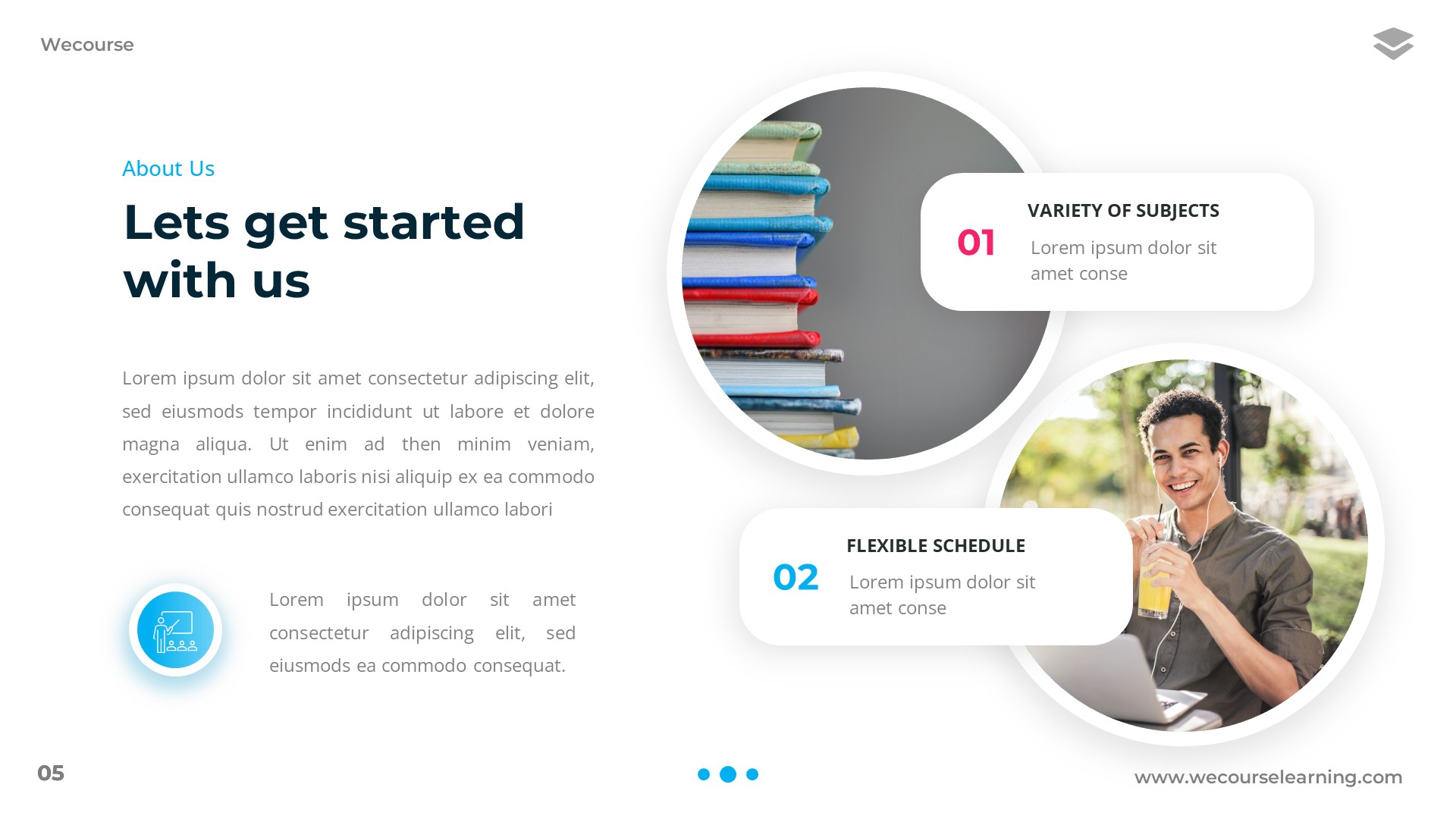 Wecourse - Online course PowerPoint template, Presentation Templates