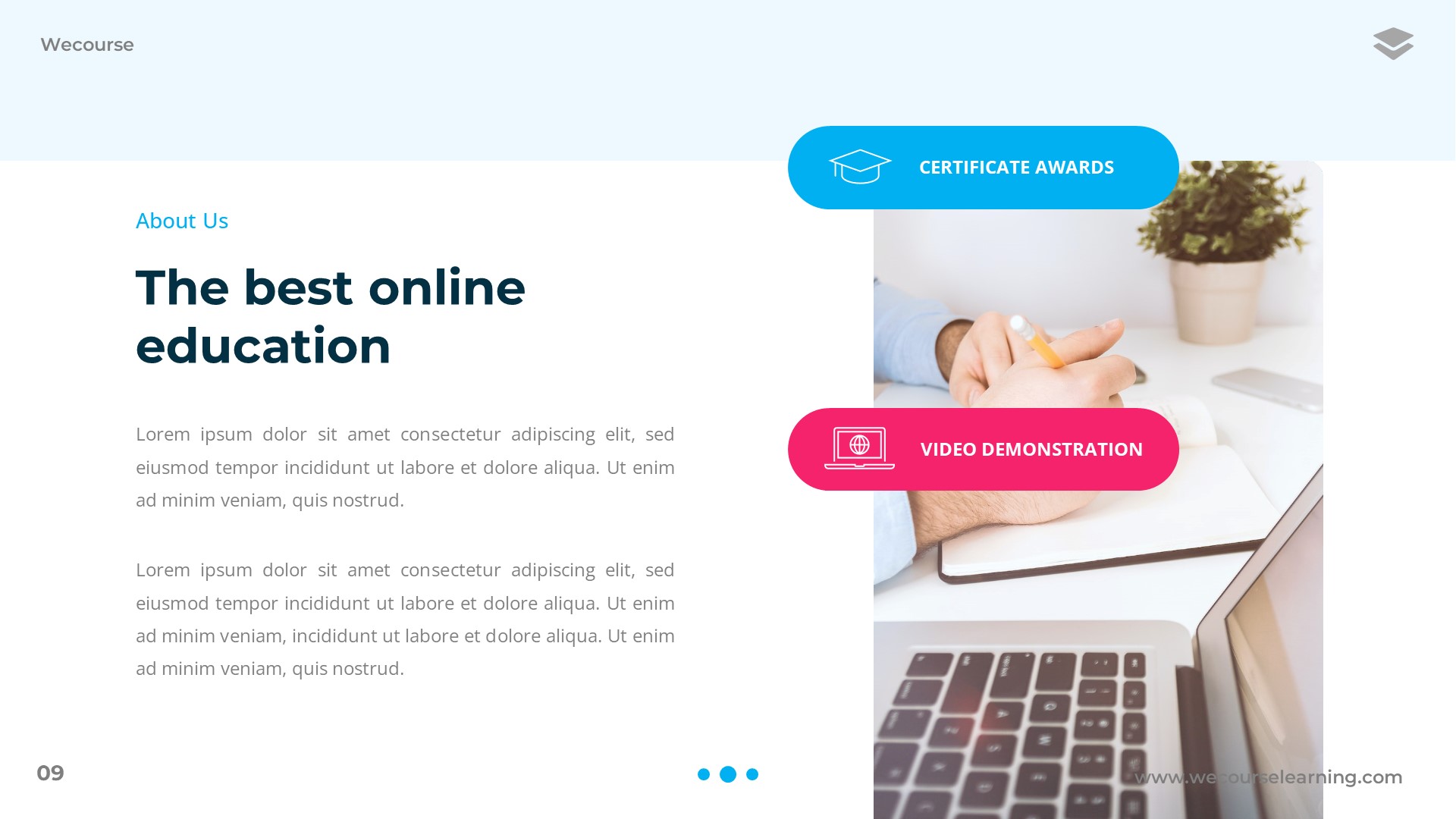 Wecourse - Online course PowerPoint template, Presentation Templates