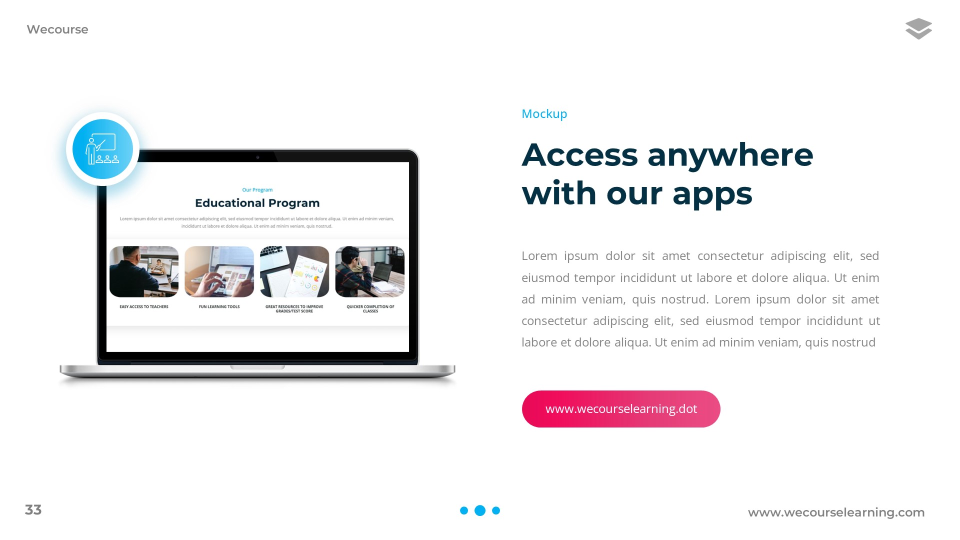 Wecourse - Online course Google Slides template, Presentation Templates