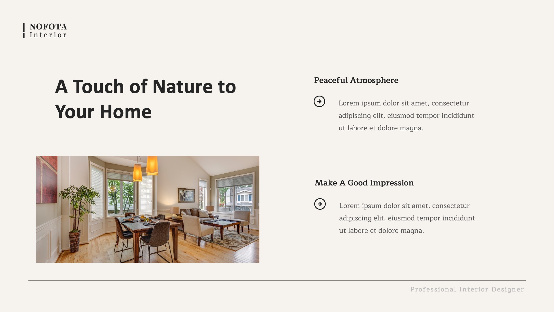 Nofota - Interior Design Presentation Google Slides, Presentation Templates
