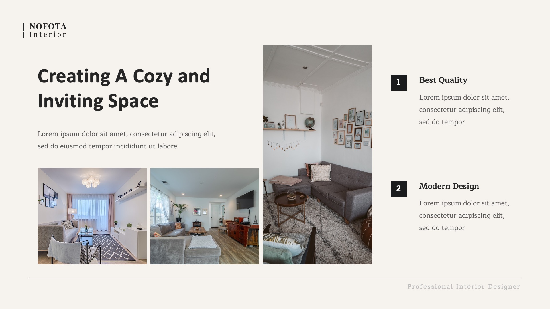 Nofota - Interior Design Presentation Google Slides, Presentation Templates