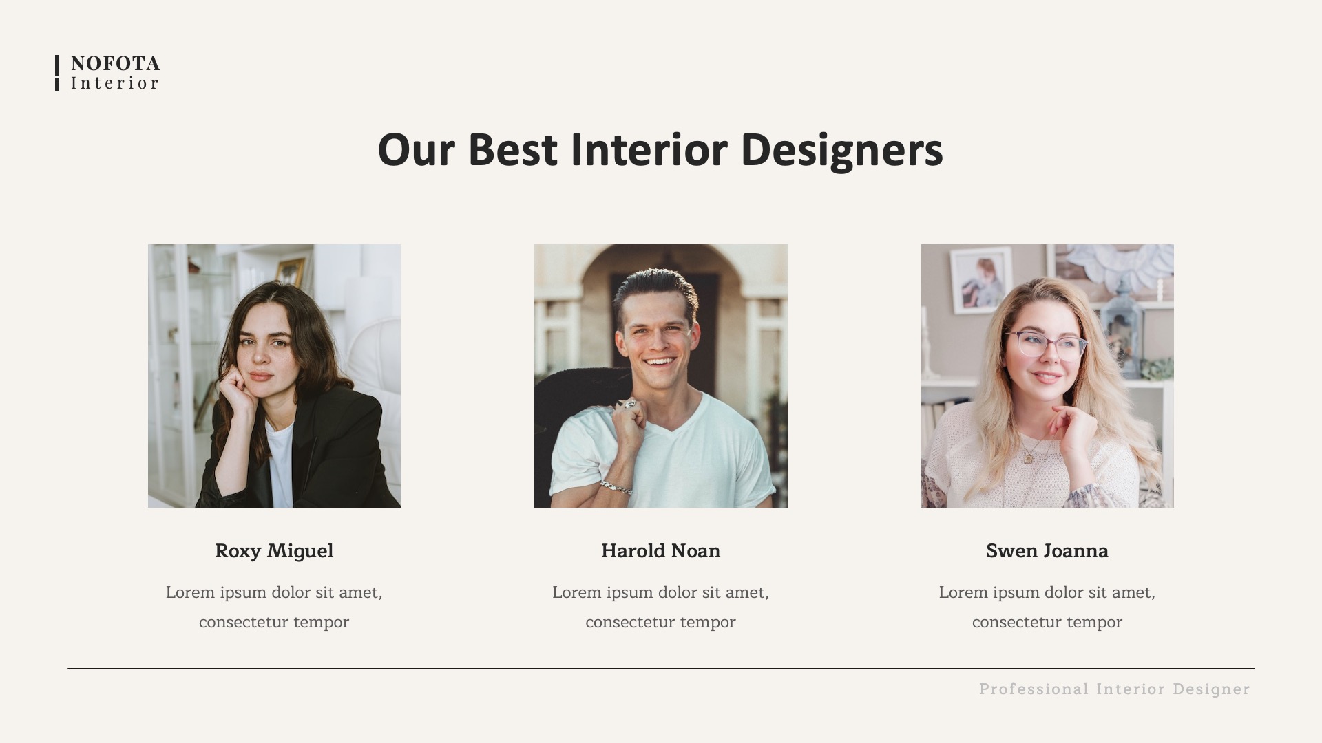 Nofota - Interior Design Presentation Google Slides, Presentation Templates
