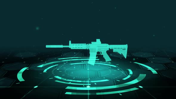 HUD The futuristic 3D sci-fi Military rifle, Motion Graphics | VideoHive