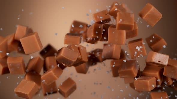 Super Slow Motion Shot of Salted Caramel Explosion at 1000Fps, Stock ...
