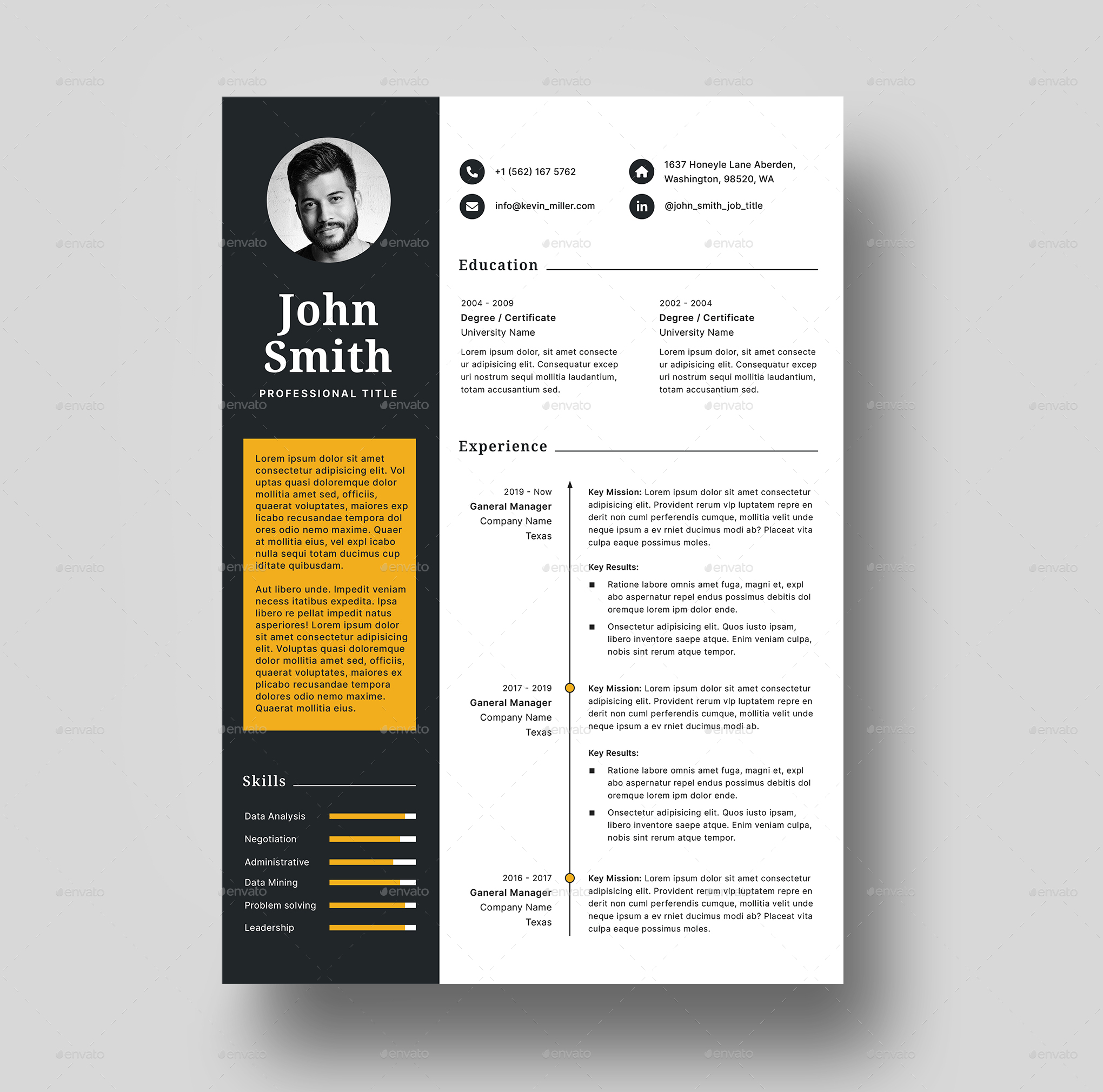 Resume Template, Print Templates | GraphicRiver