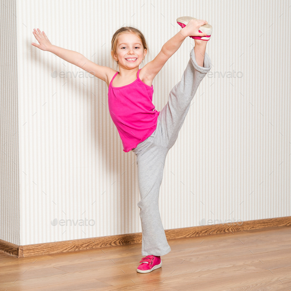 little girl engaged in fitness Stock Photo by tan4ikk | PhotoDune