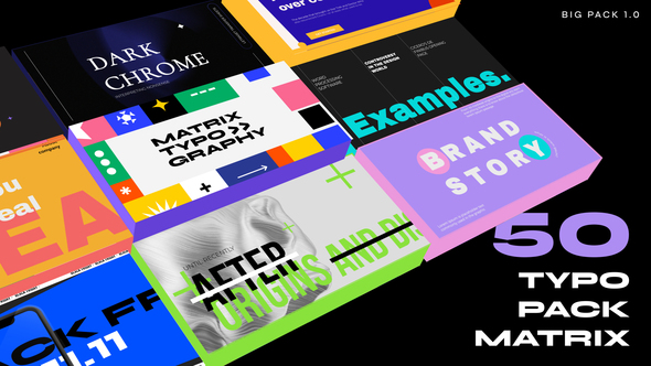 Typography Pack MATRIX Text Slides, After Effects Project Files | VideoHive