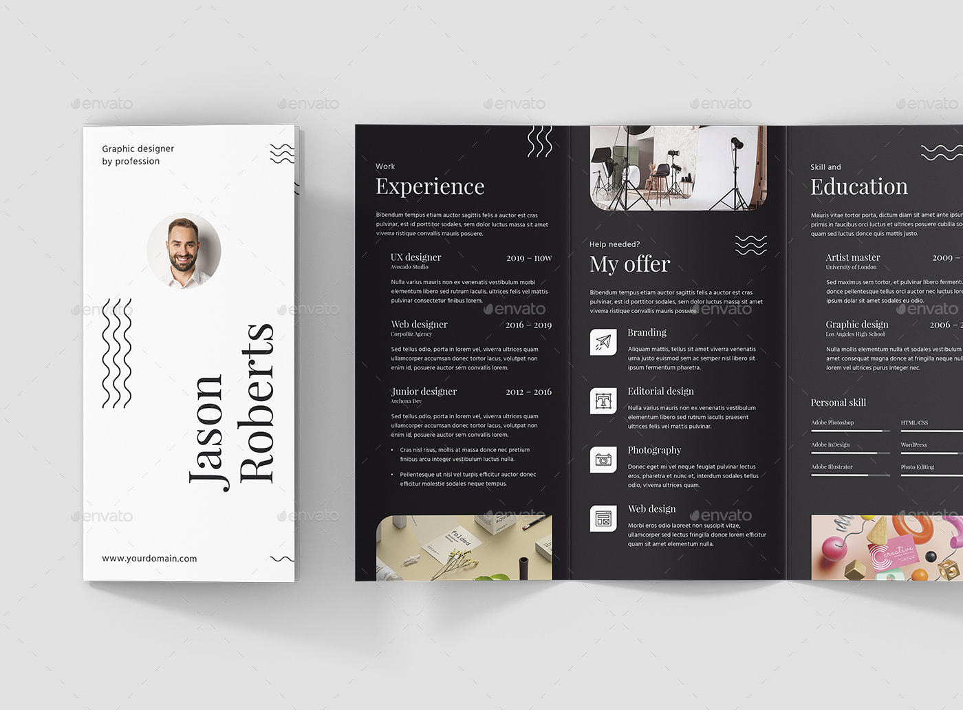 Designer Resume Brochure Tri-Fold Template, Print Templates | GraphicRiver