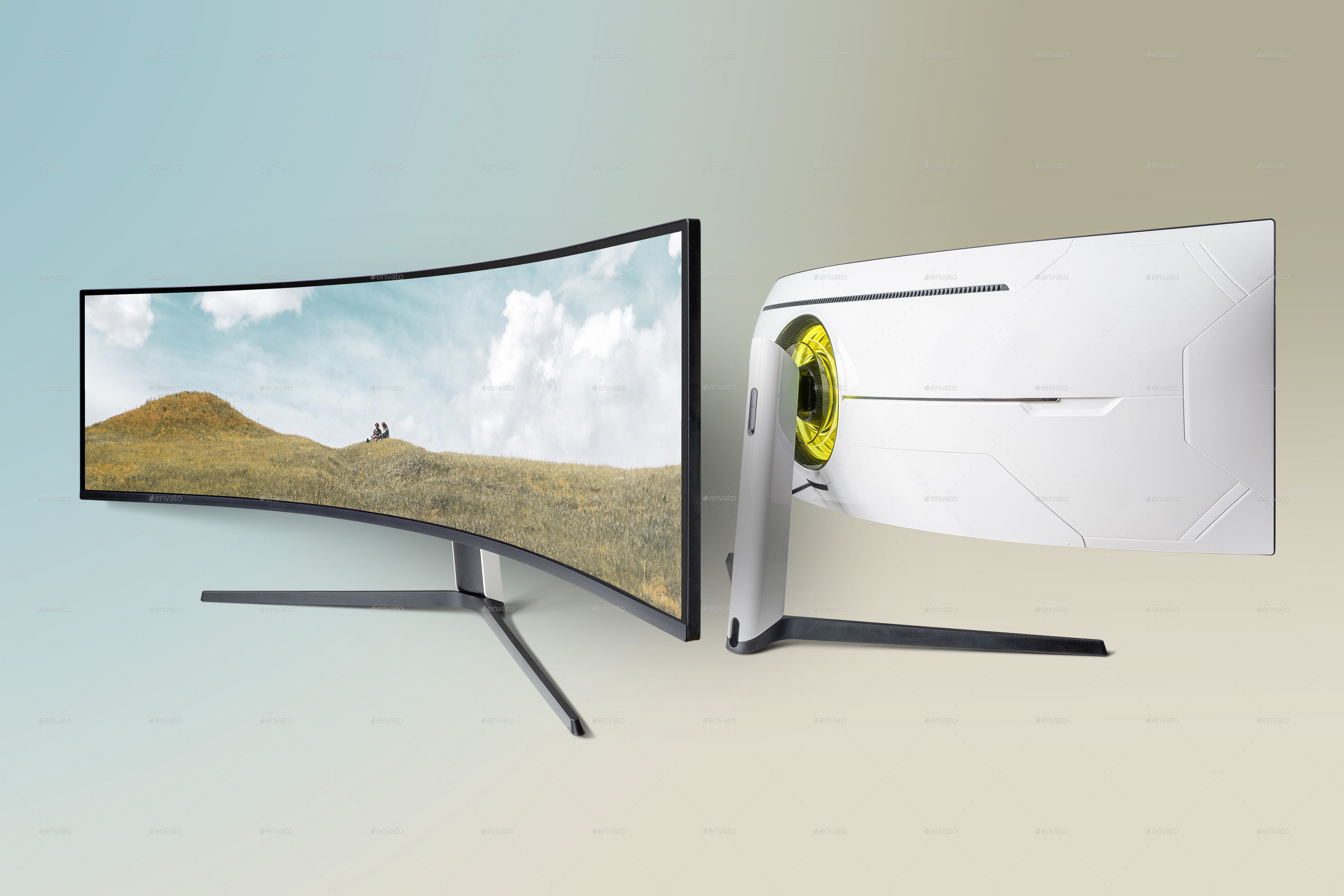 Ultrawide Curved Monitor Mockup 10K, Graphics | GraphicRiver