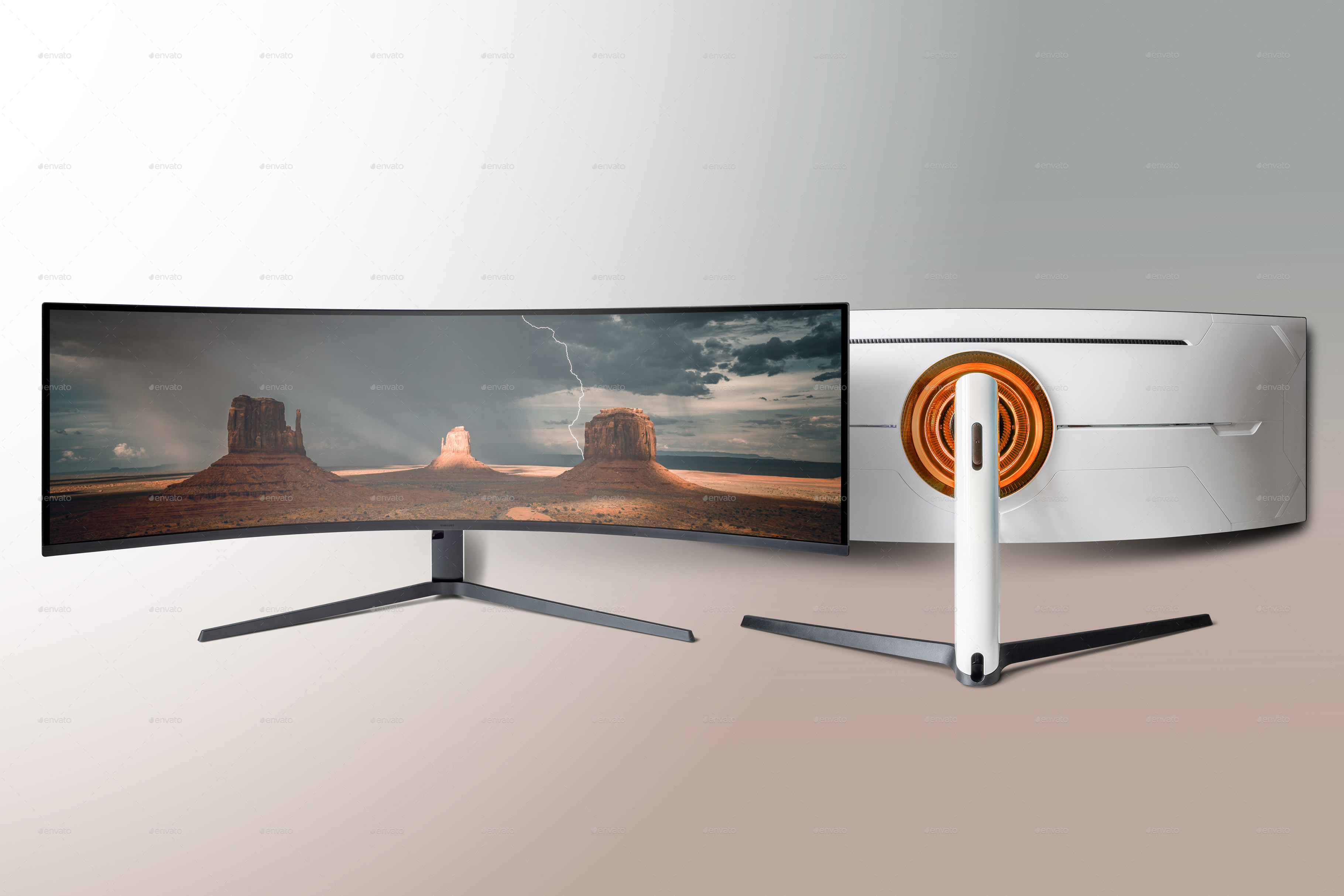 Ultrawide Curved Monitor Mockup 10K, Graphics | GraphicRiver