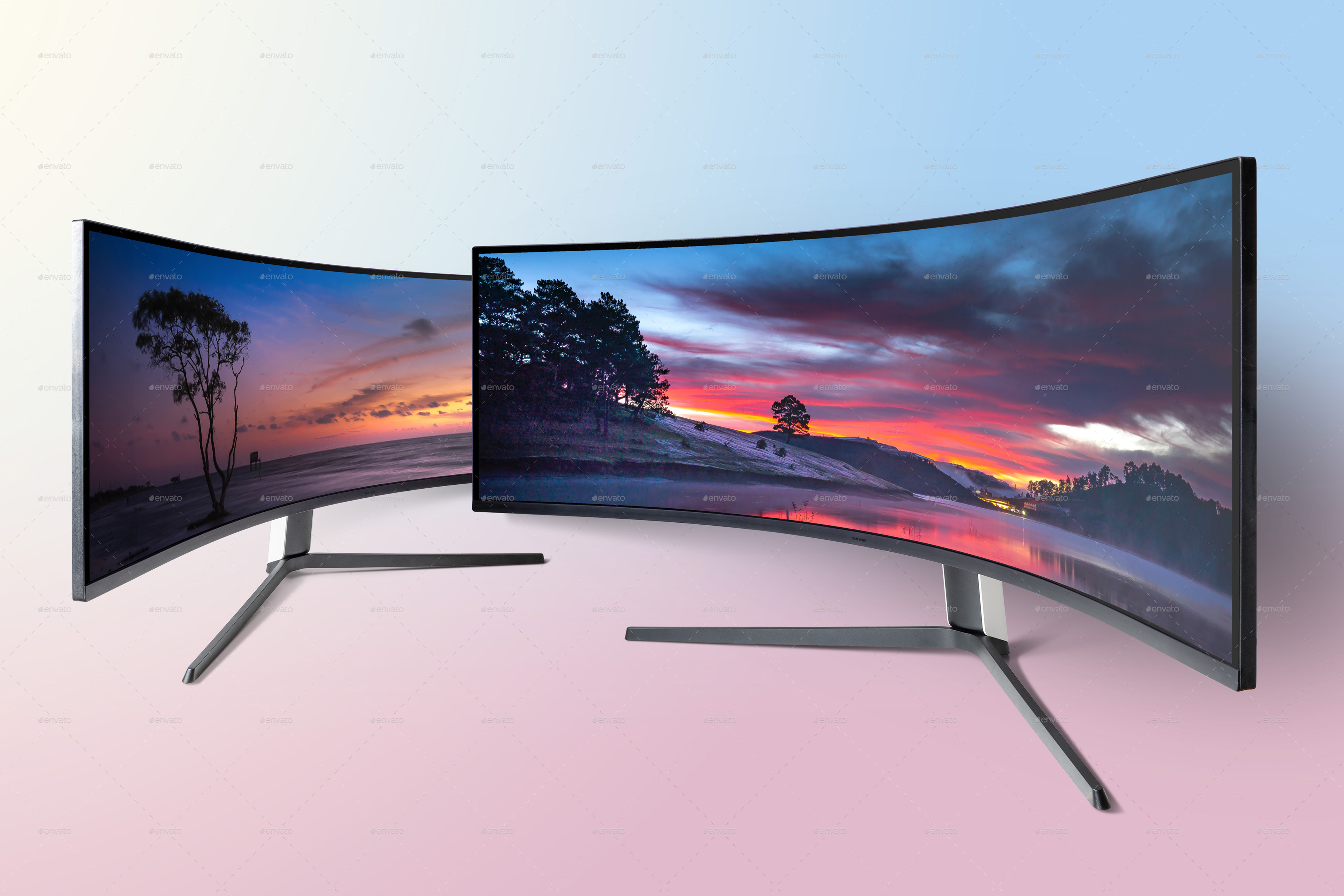 Ultrawide Curved Monitor Mockup 10K, Graphics | GraphicRiver