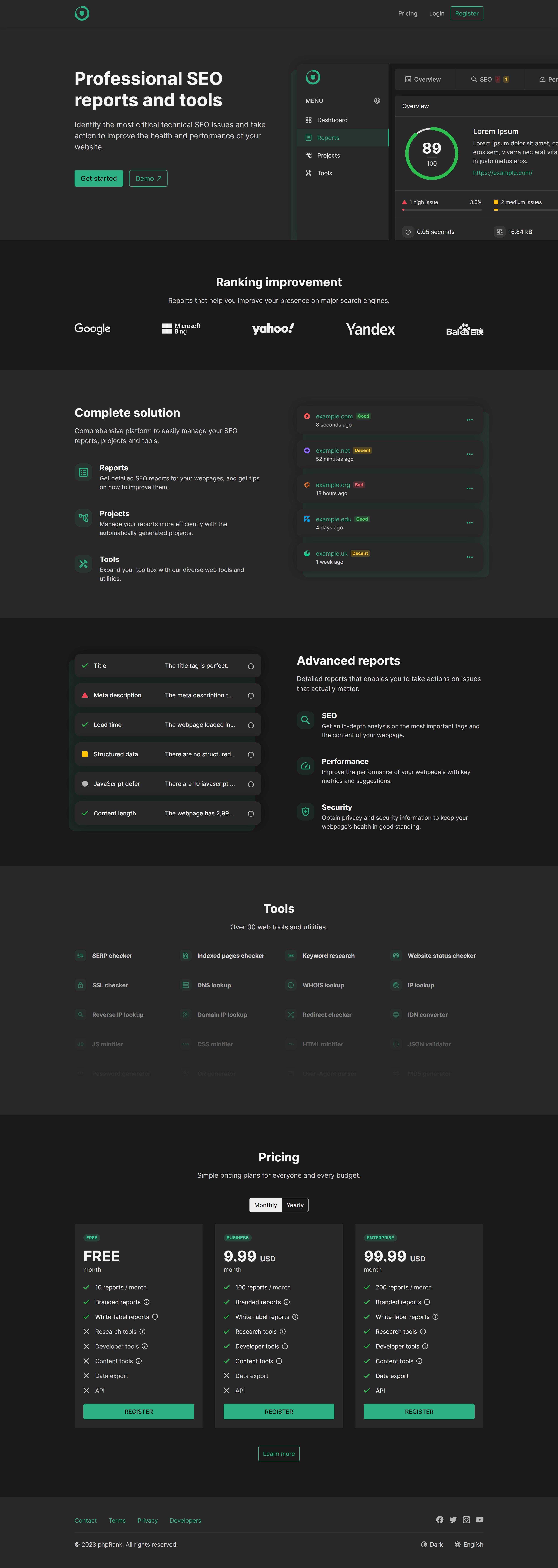 phpRank - SEO Reports & Tools Platform (SaaS) by lunatio | CodeCanyon