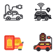 80 Electric Car Icons Set, Icons | GraphicRiver