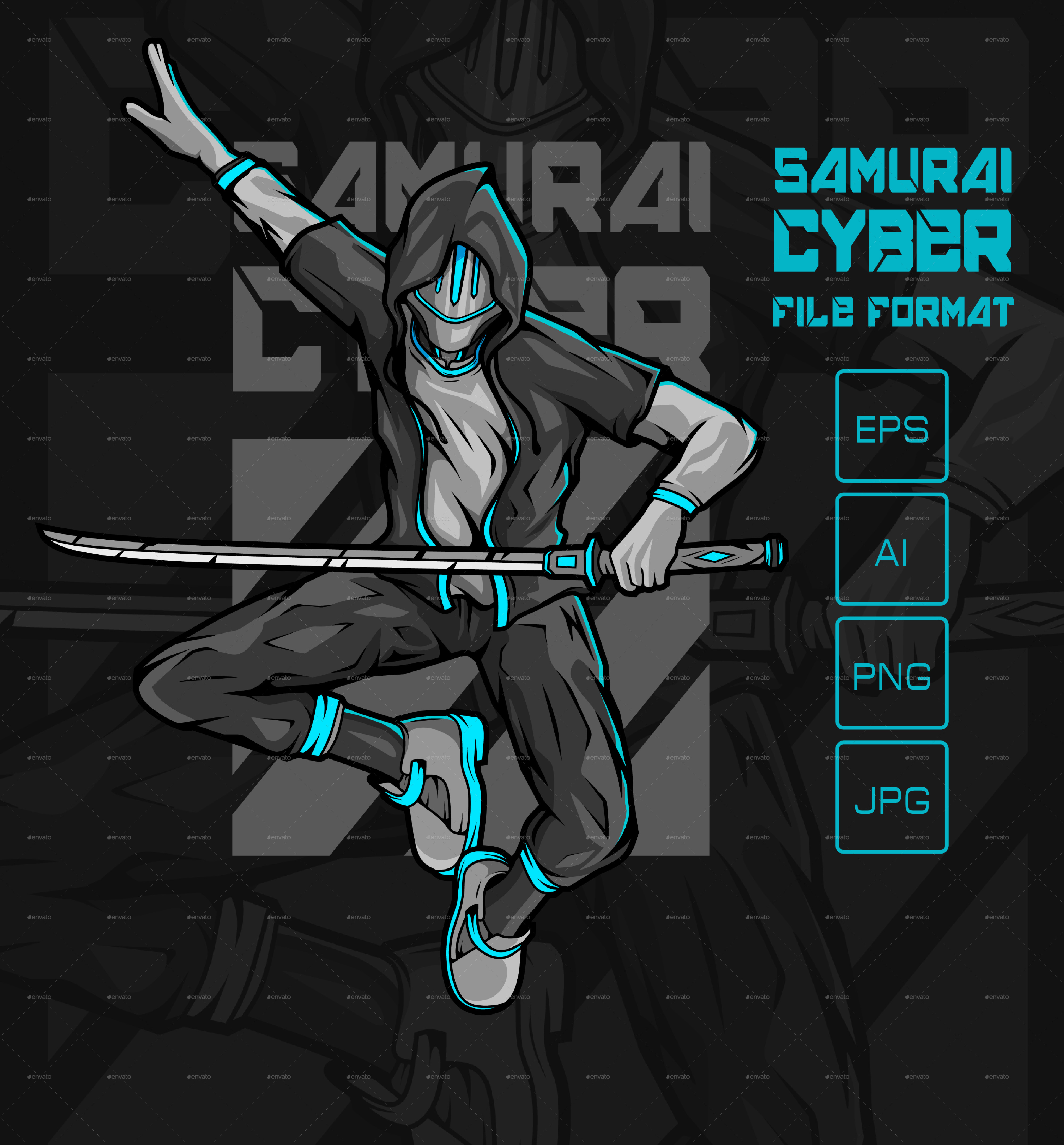 Samurai cyber, Vectors | GraphicRiver