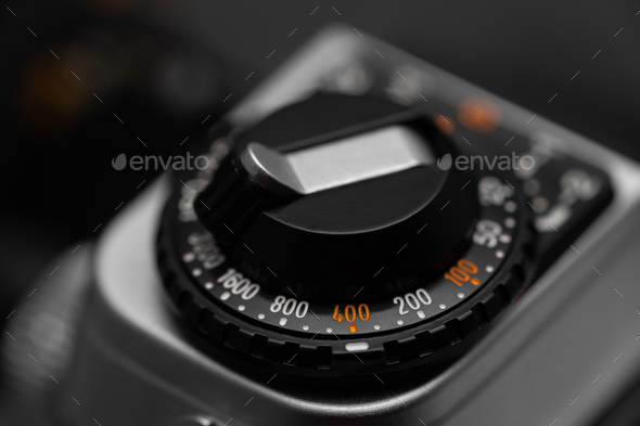 Film speed indicator knob of retro camera Stock Photo by lma_stock