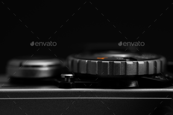 Front view of shutter speed dial and shutter release button, film ...