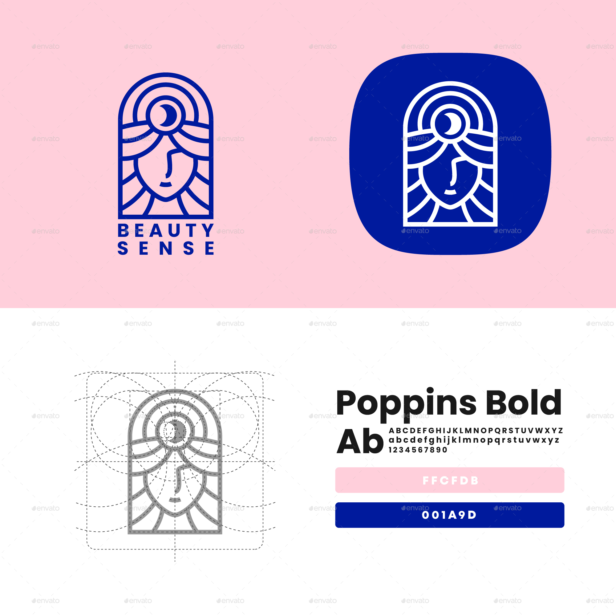 Beauty Sense Women Aesthetic Line Logo Design, Logo Templates ...