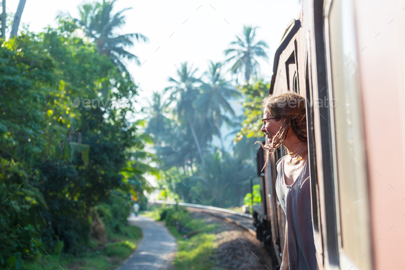 Girl in train Stock Photo by Galyna_Andrushko | PhotoDune