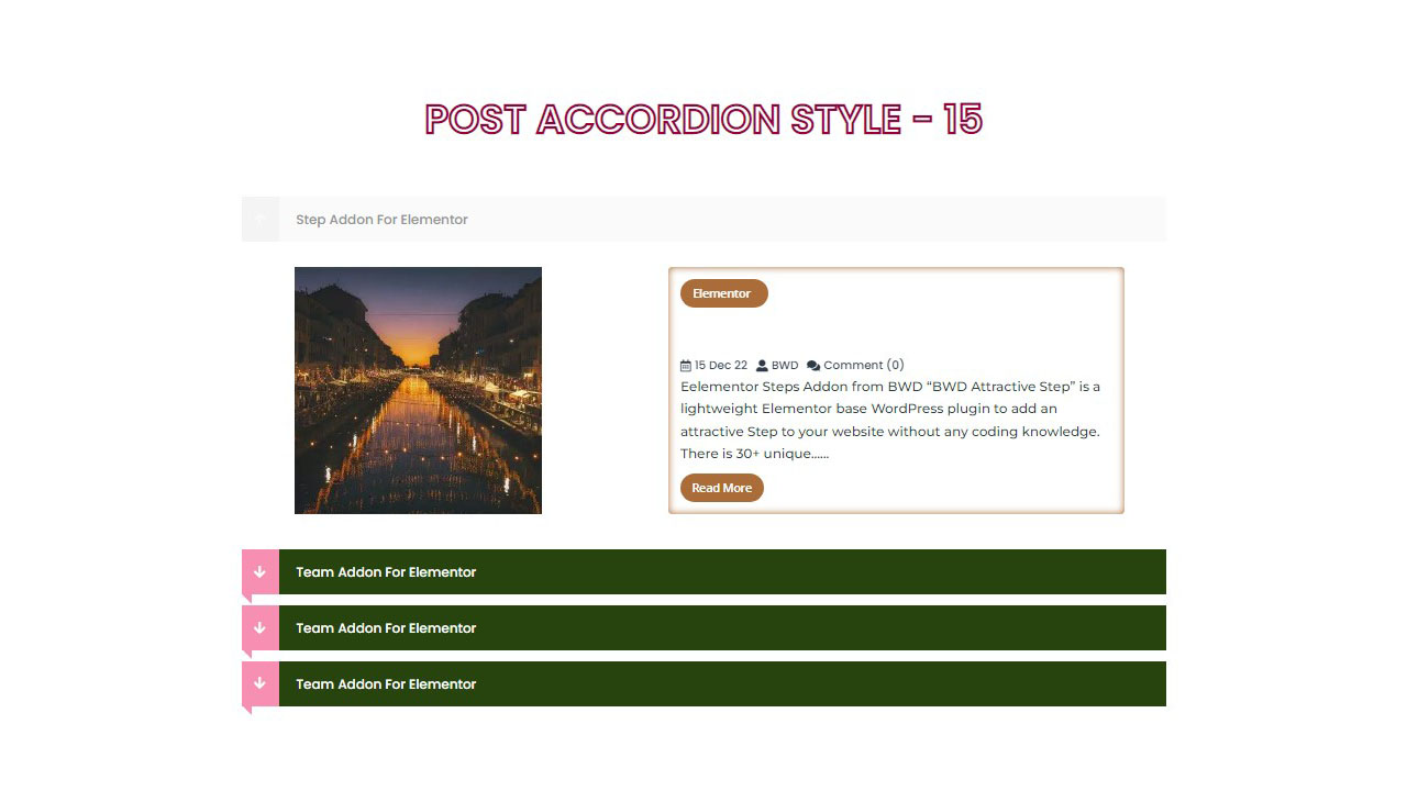 Blog Post Accordion Addon For Elementor By Bestwpdeveloper Codecanyon