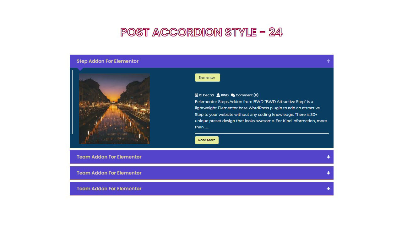 Blog Post Accordion Addon For Elementor by BestWpDeveloper | CodeCanyon