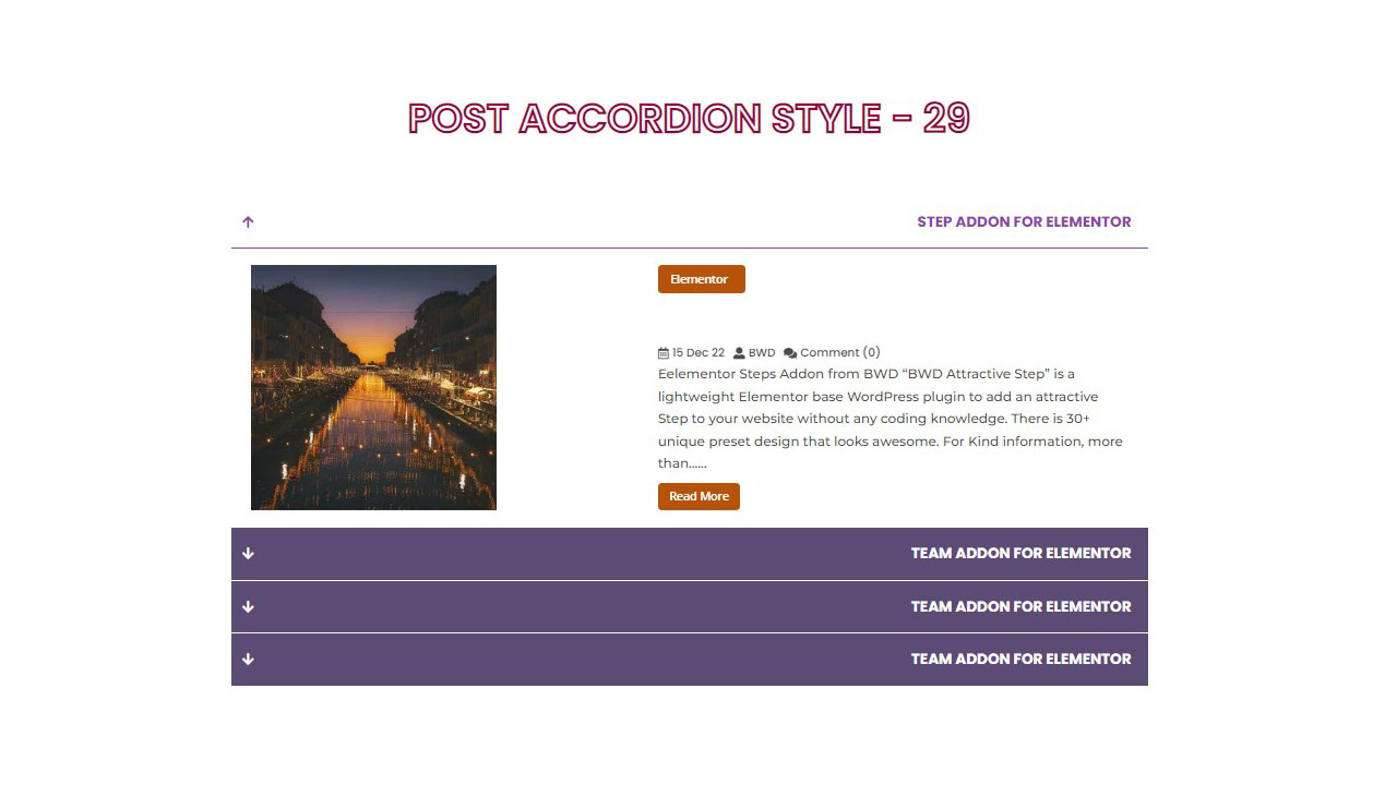 Blog Post Accordion Addon For Elementor by BestWpDeveloper | CodeCanyon